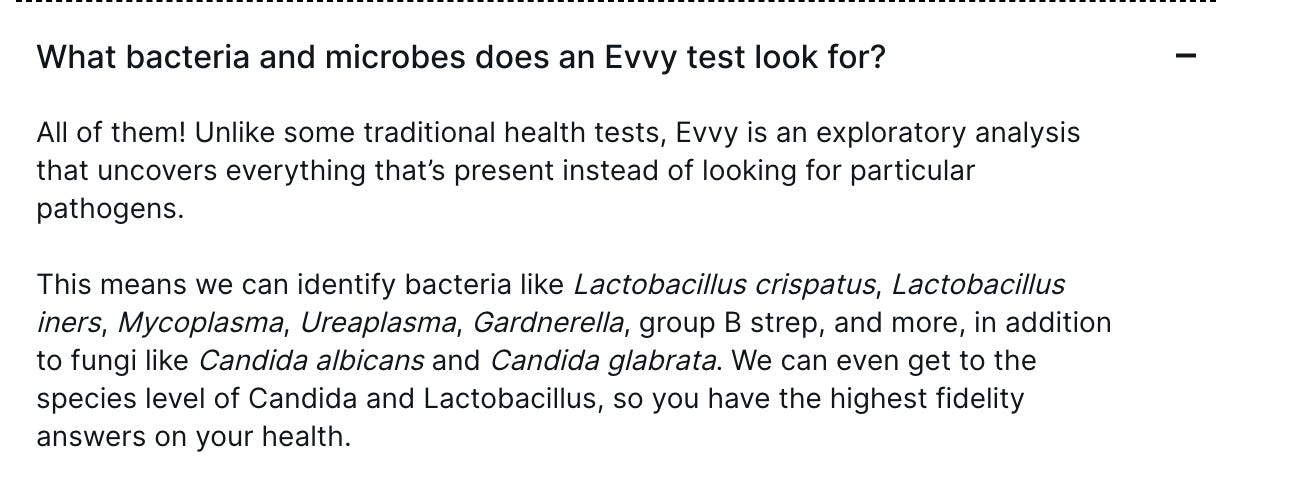 Evvy, an At-Home Test for the Vaginal Microbiome, is full of issues.