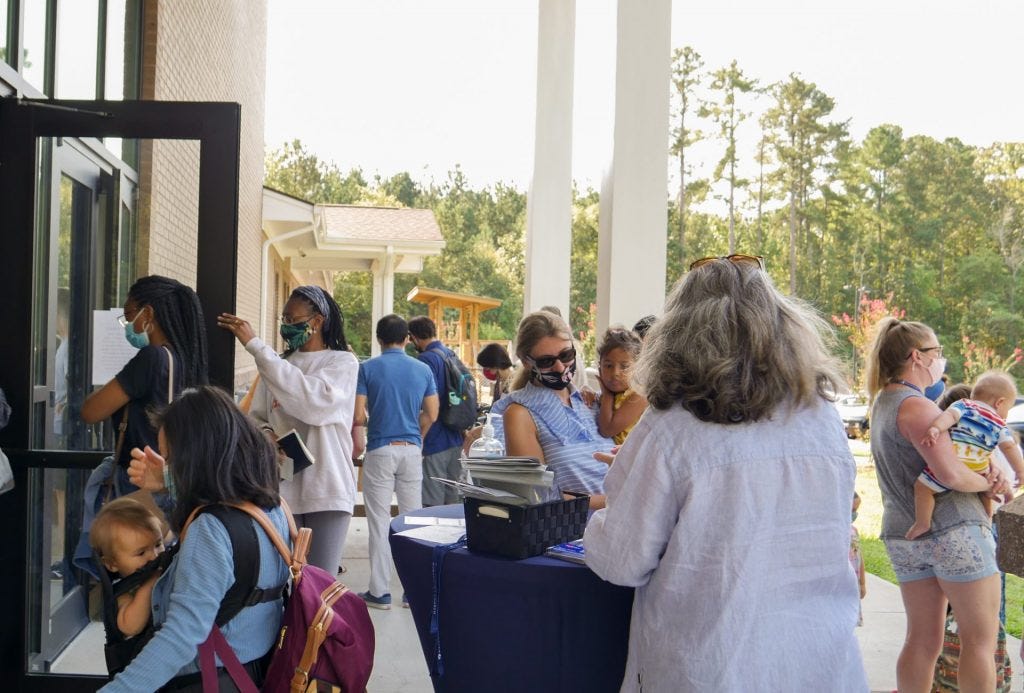 A Gallery Of The Faithful Gathering For Church. Album 16
