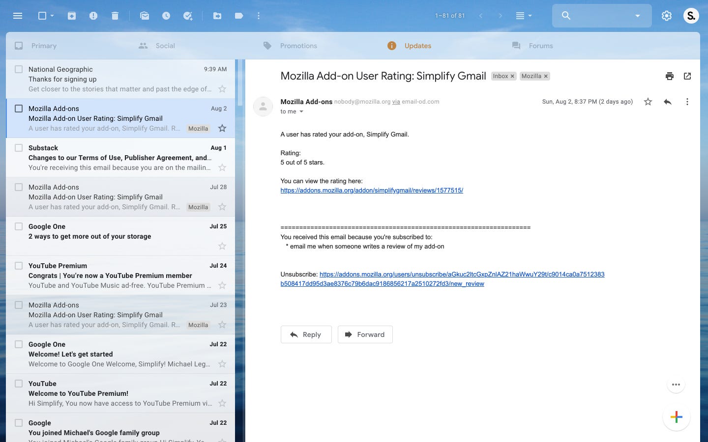 Simplify Gmail v2 Sneak Peek - by Michael Leggett