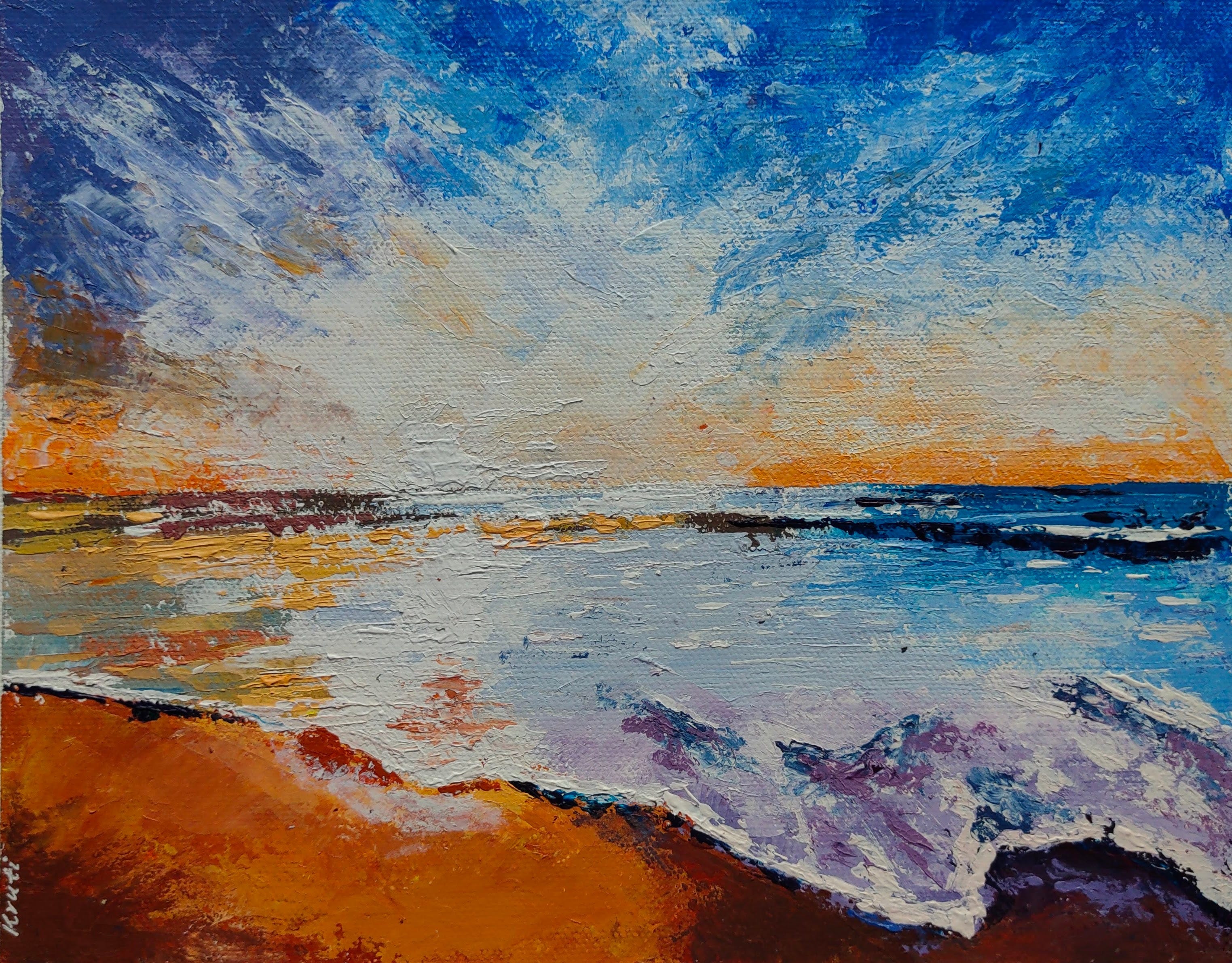 Seascape Paintings - by Kruti Gandhi - Therapy with Colours