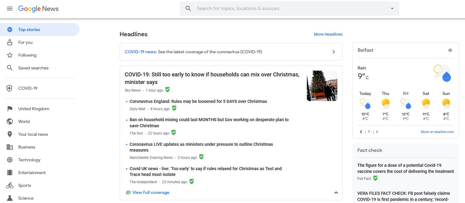 So what do we mean when we say 'Google News'?