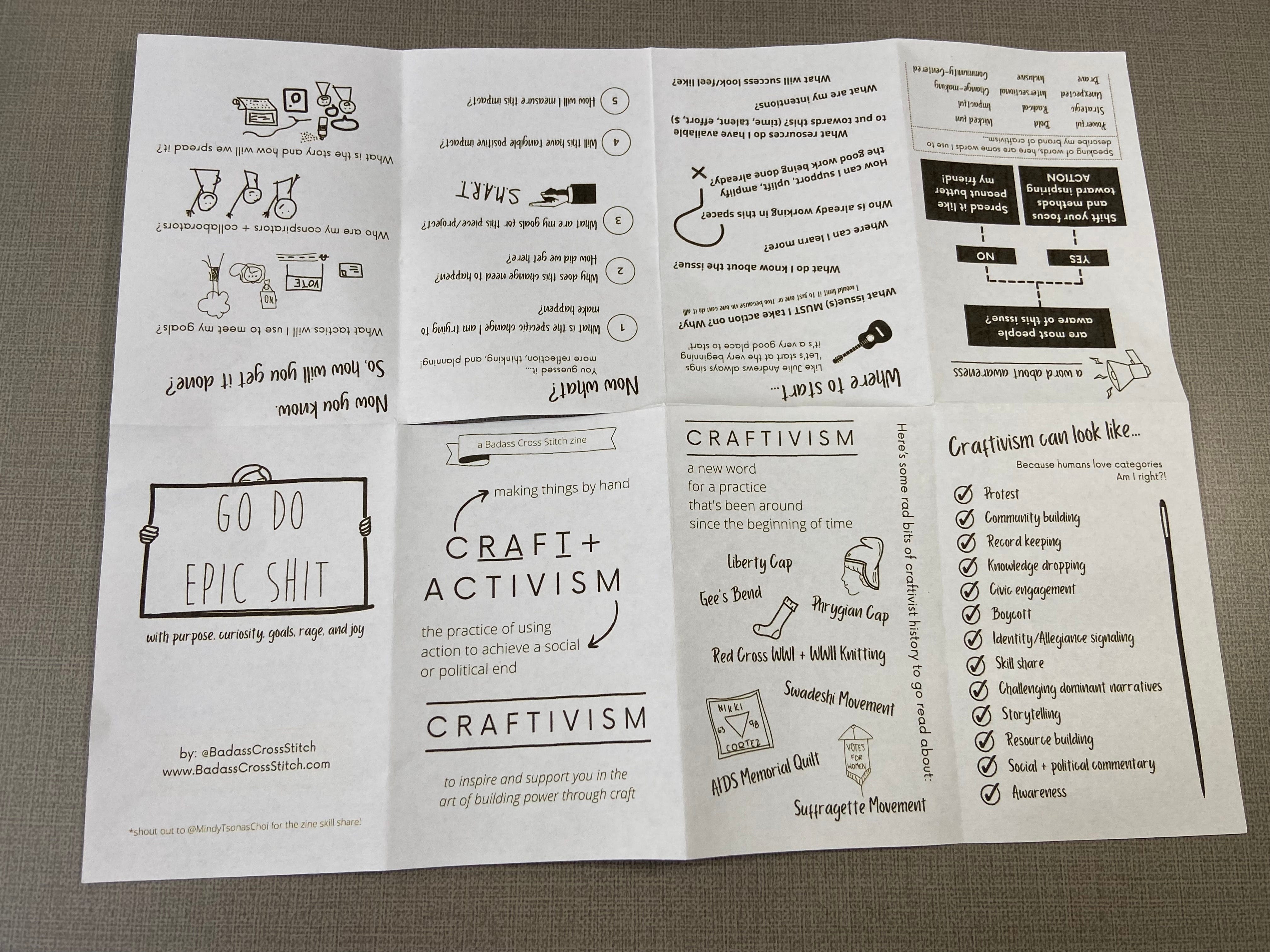 A Craftivism Zine - Badass Cross Stitch Musings