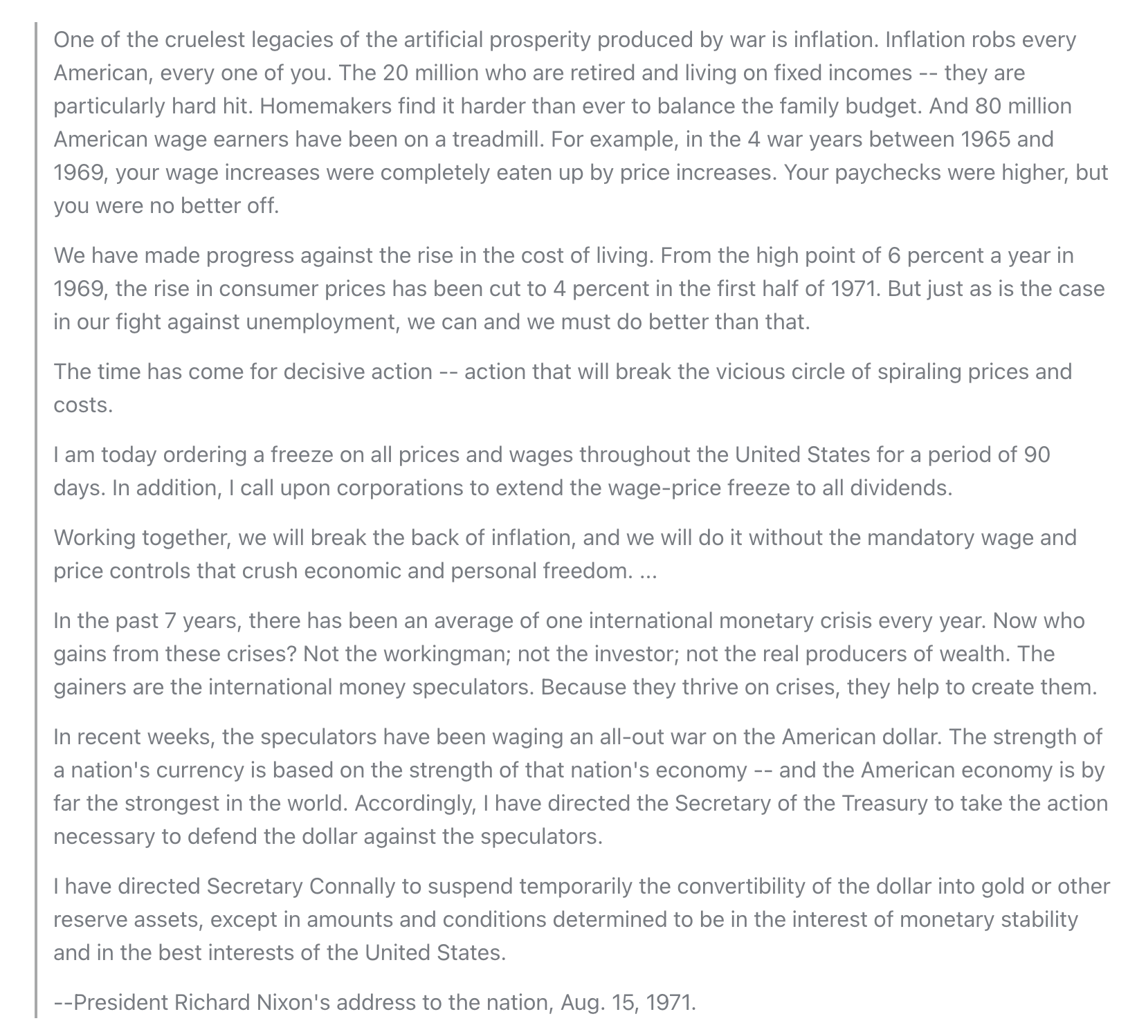 The Gold Standard - 50 Years Later - by Anthony Pompliano