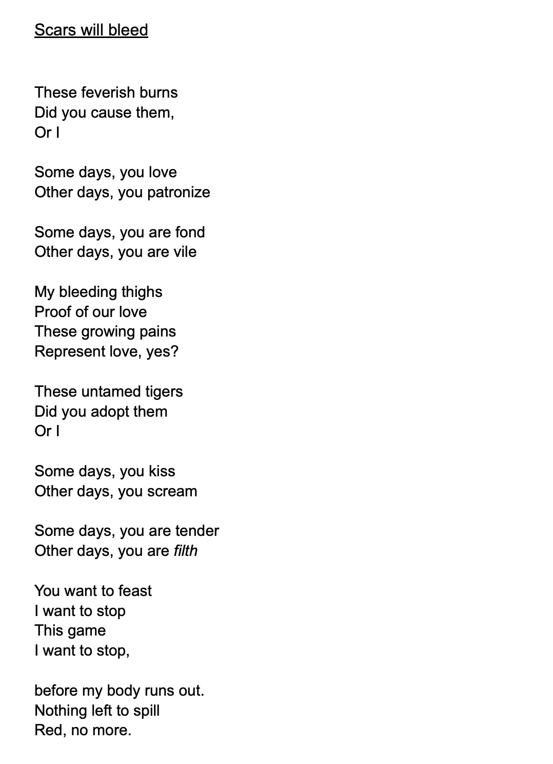 Rustic poems #1 - by shalizzle - a healing hand