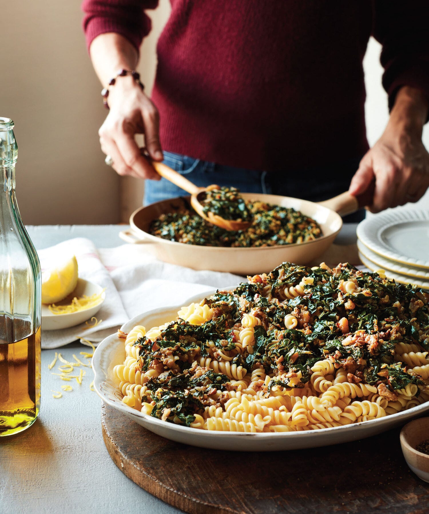 Crispy Cauliflower with Kale and Rotini by Allison Arevalo