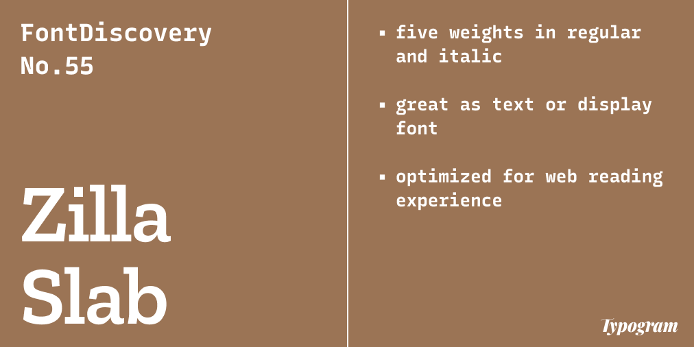 Reviewing Zilla Slab: A Font Perfect for Reading on the Web - FontDiscovery