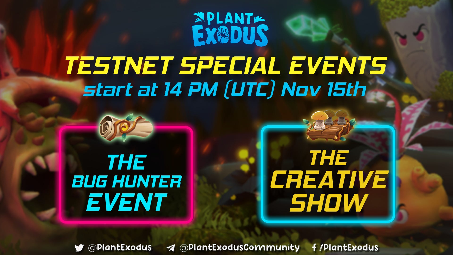 🤩WHAT INTERESTING EVENTS AWAIT YOU AT PLANT EXODUS TESTNET?