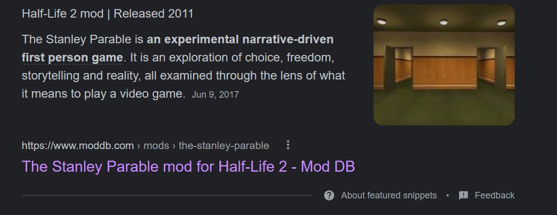 The Stanley Parable and Pathologic - Cube Drone