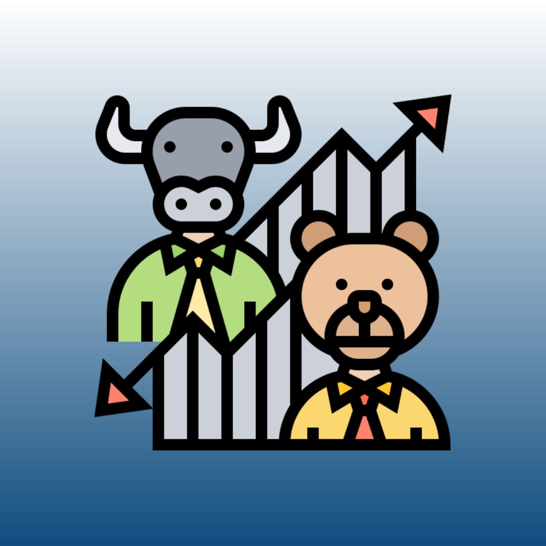 Sensex, Nifty, Bull and Bear. - Minutia