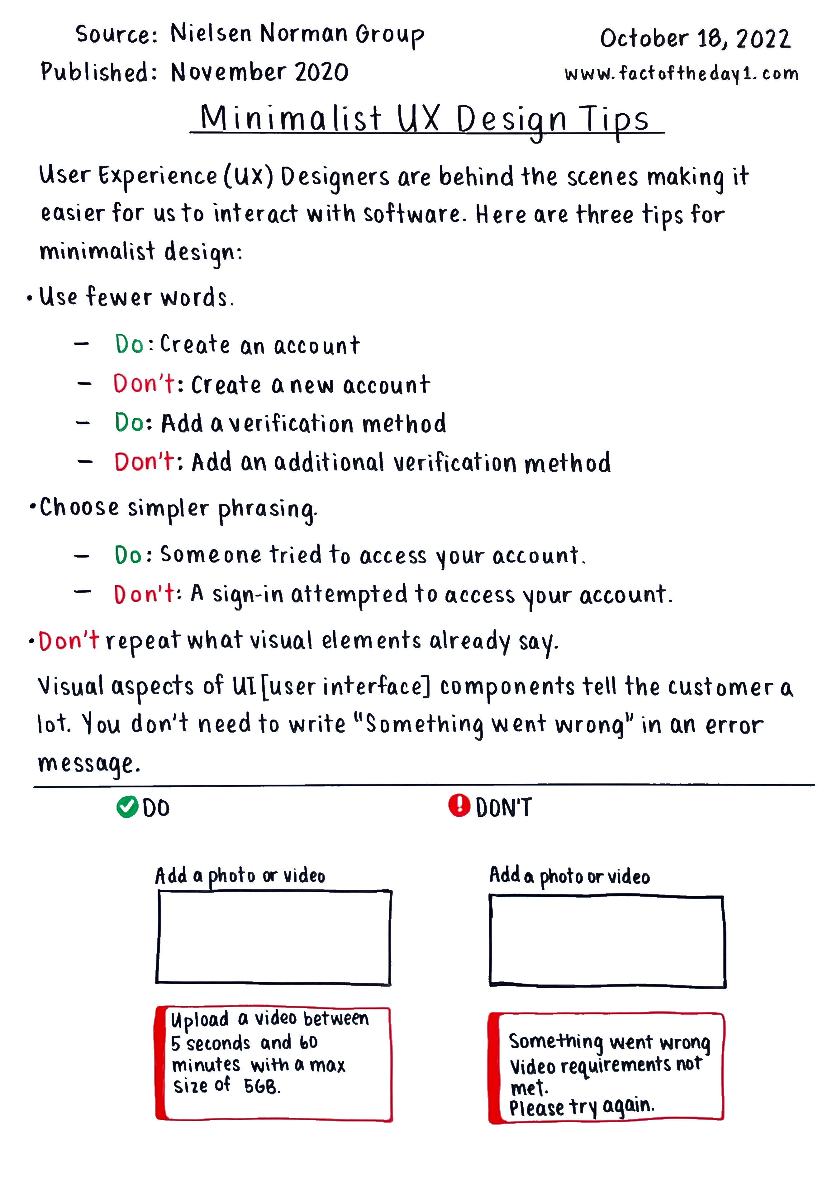 October 18: Minimalist UX Design Tips - by Danny Sheridan