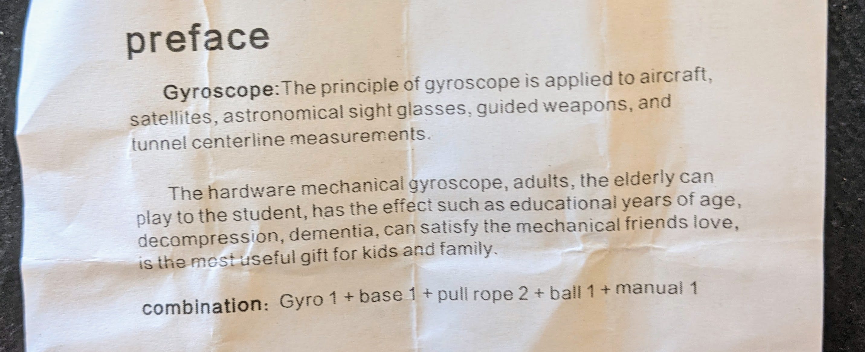 Gyroscope, instructions - by Derek Gillette - Plain Writing