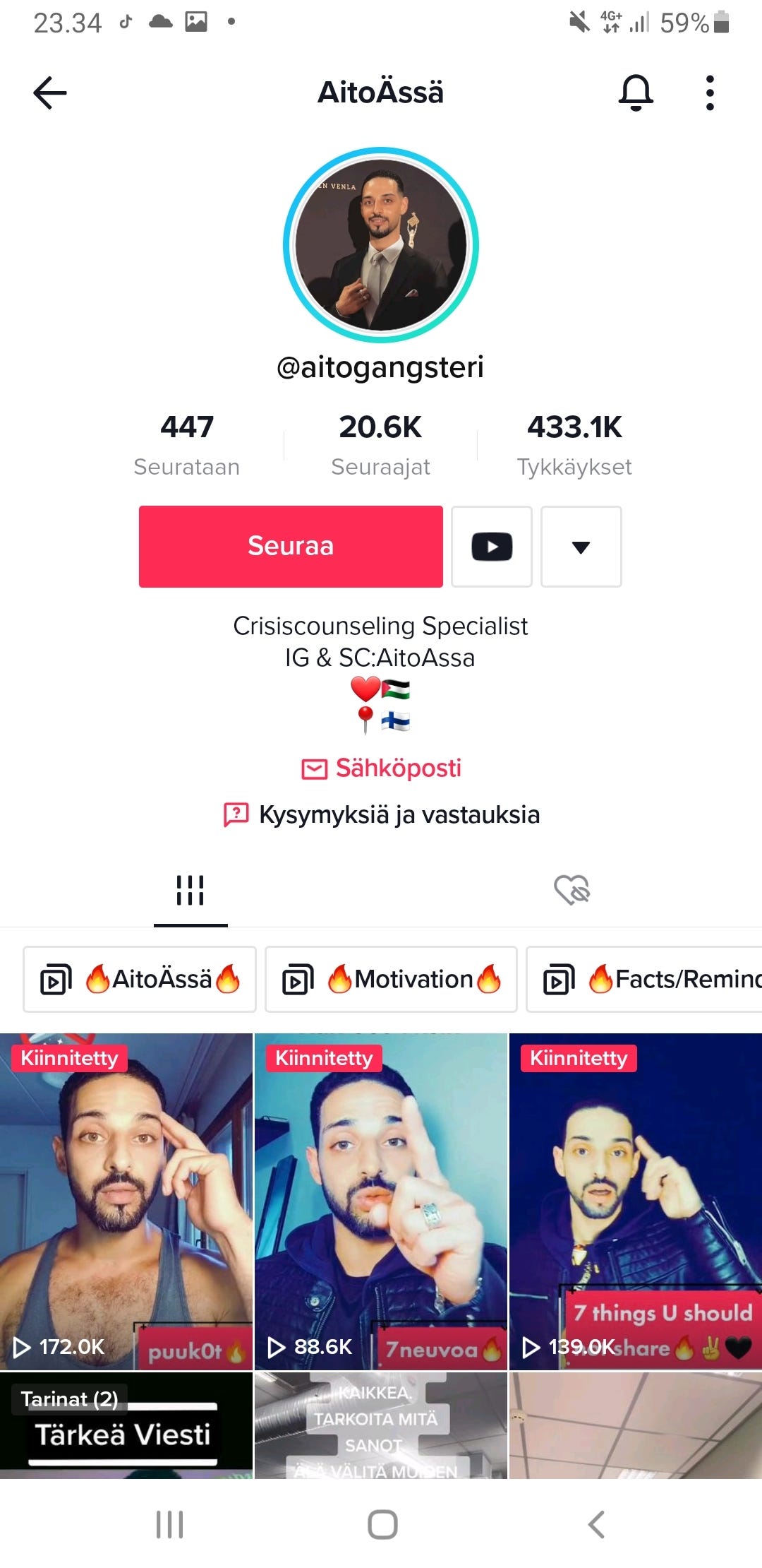 YLE:n sarjoissa näytellyt ja nykyään nuorten suosimassa TikTokissa ...