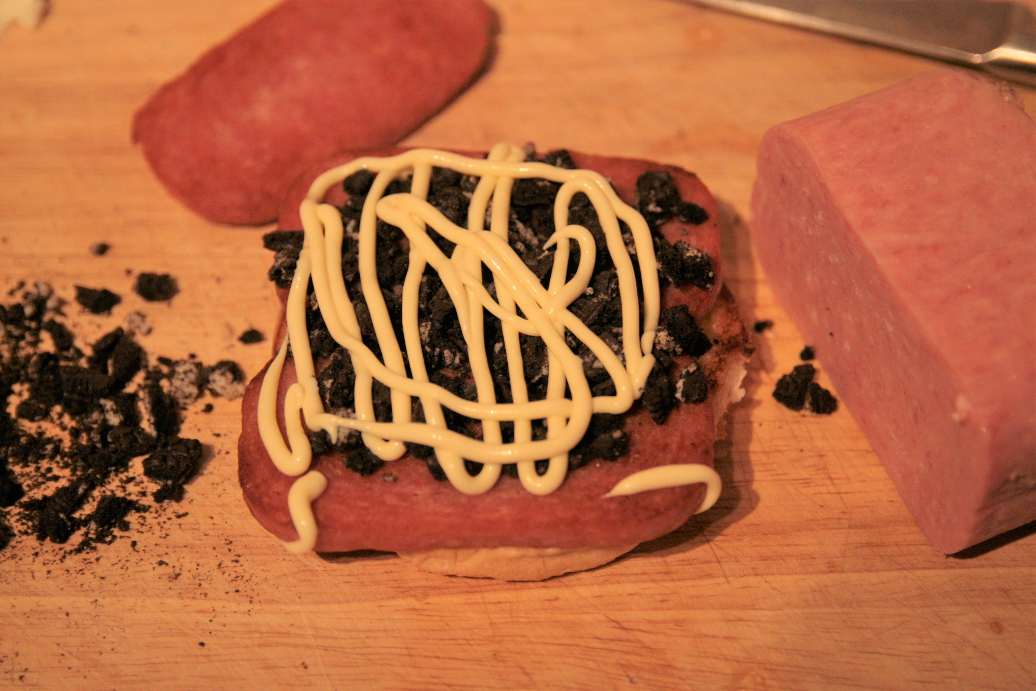 I made that weird Spam and Oreo burger - by Dennis Lee