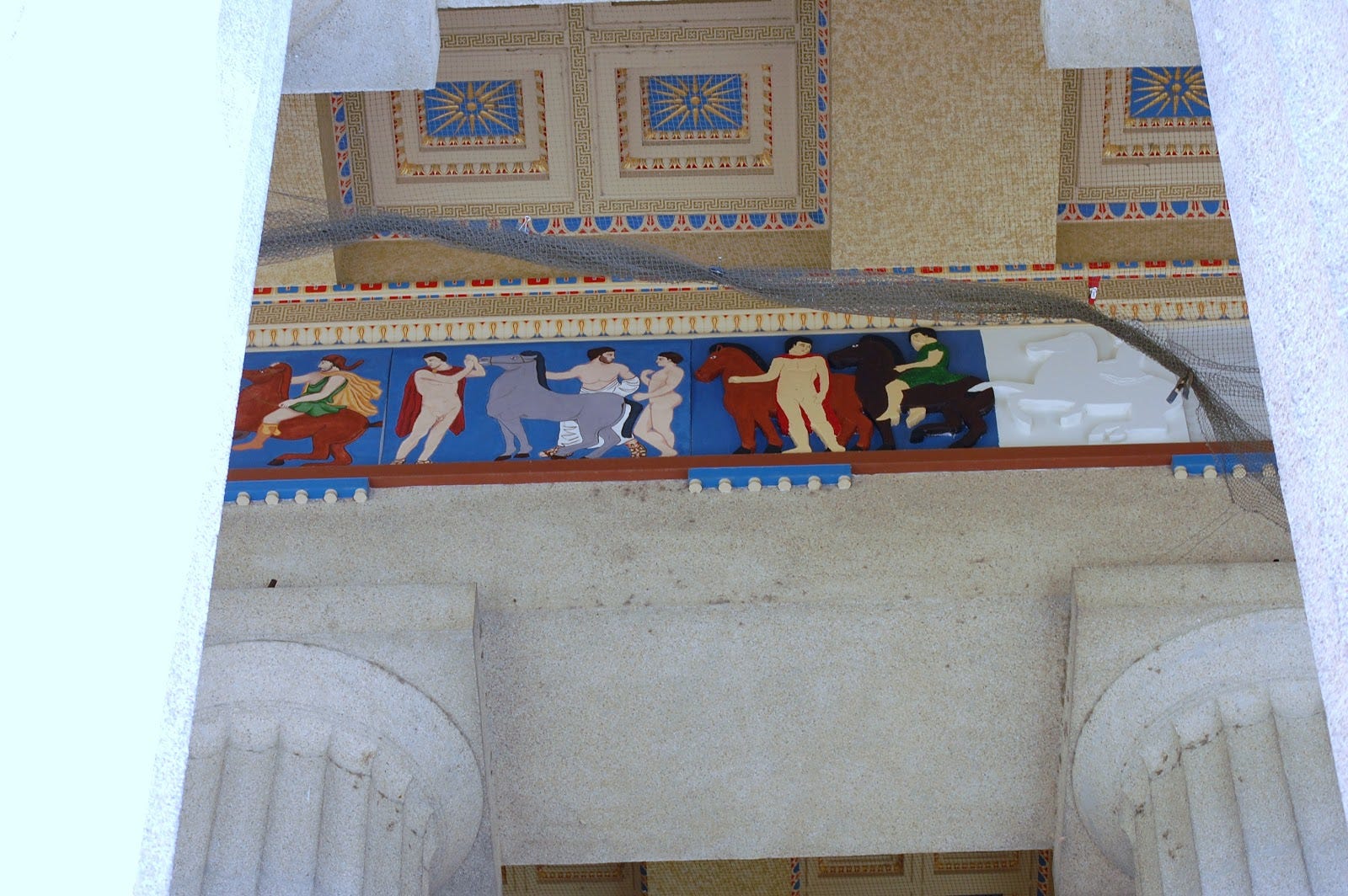 Polychrome replicas of the Gorgoneion and Parthenon Frieze