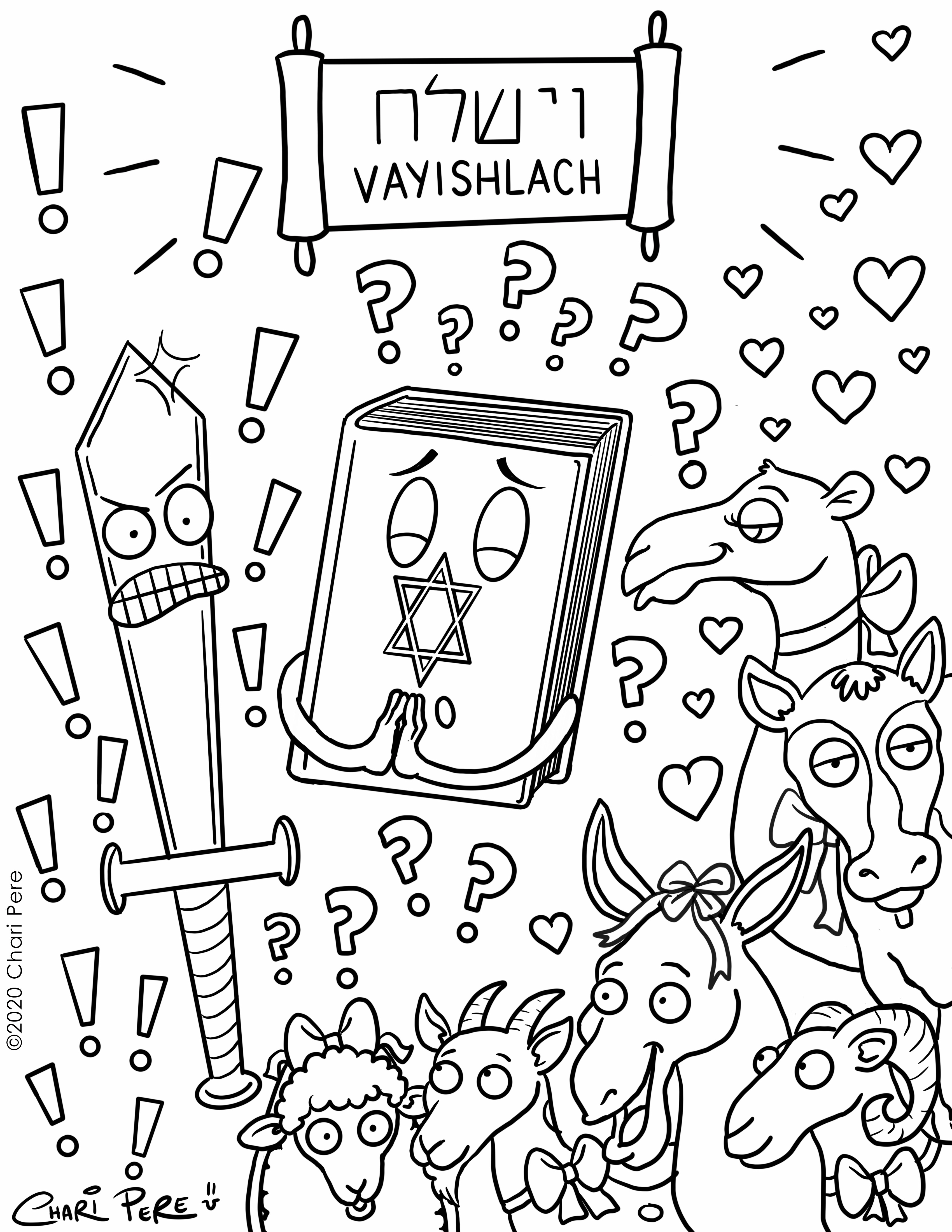 Vayishlach Coloring Page - by Chari Pere