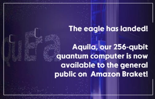 First Neutral Atom quantum computer Available on Amazon Braket