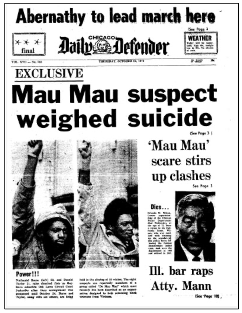 THIS CRAZY DAY IN 1972: De Mau Mau - by Cate Plys