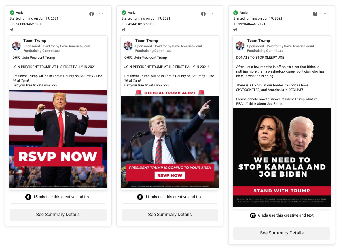 Donald Trump is back advertising on Facebook