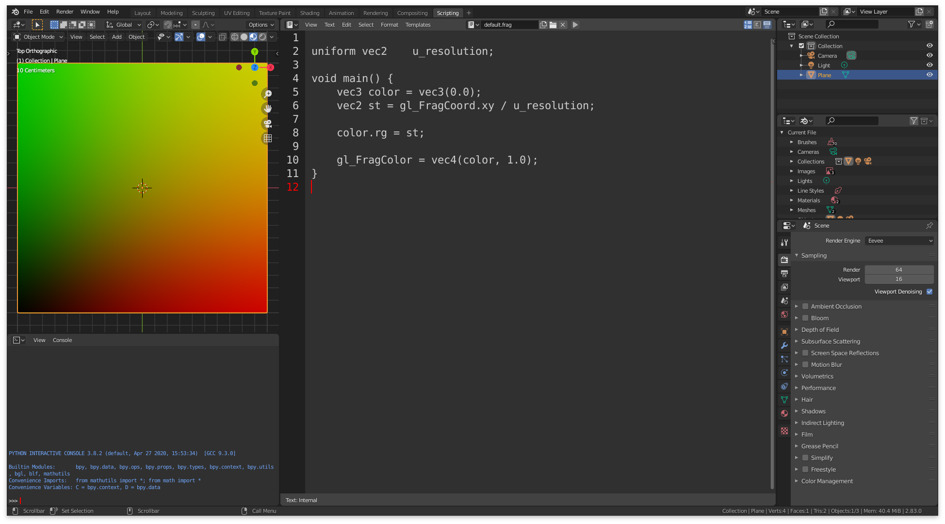 Generative Music, Lambda Calculus, and GLSL in Blender
