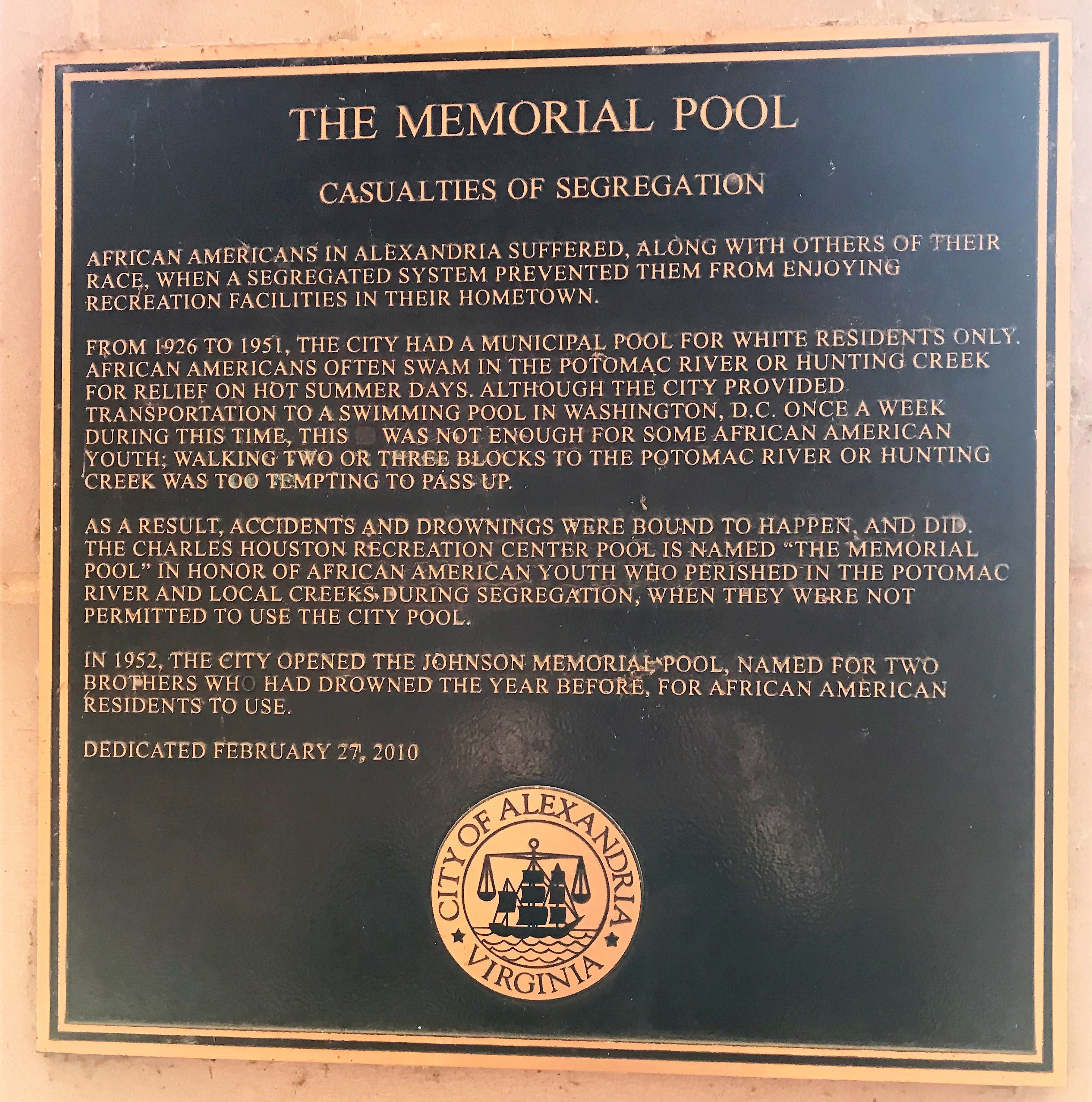 The History of the Johnson Memorial Pool - by Mark Eaton
