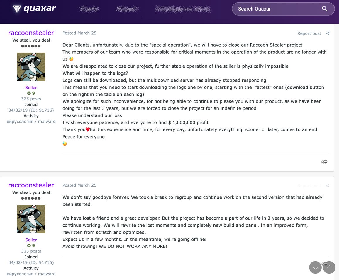 Risky Biz News: Raccoon Stealer dev didn't die in Ukrainian war; he was ...