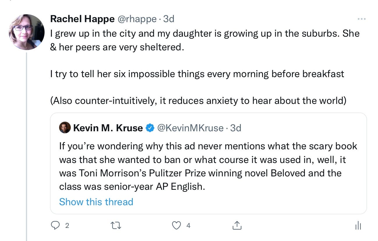 The Idea for Six Impossible Things - by Rachel Happe