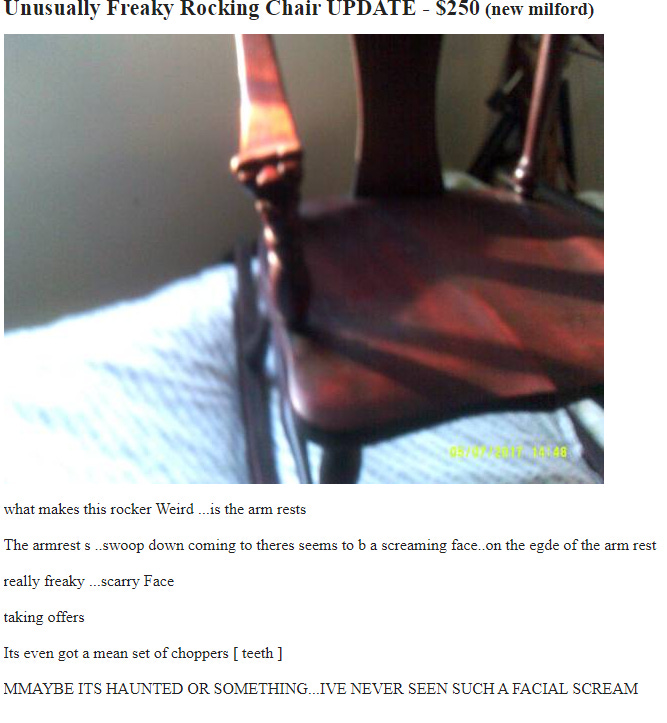 An incredibly freaky rocking chair - by Bebe - Cracks