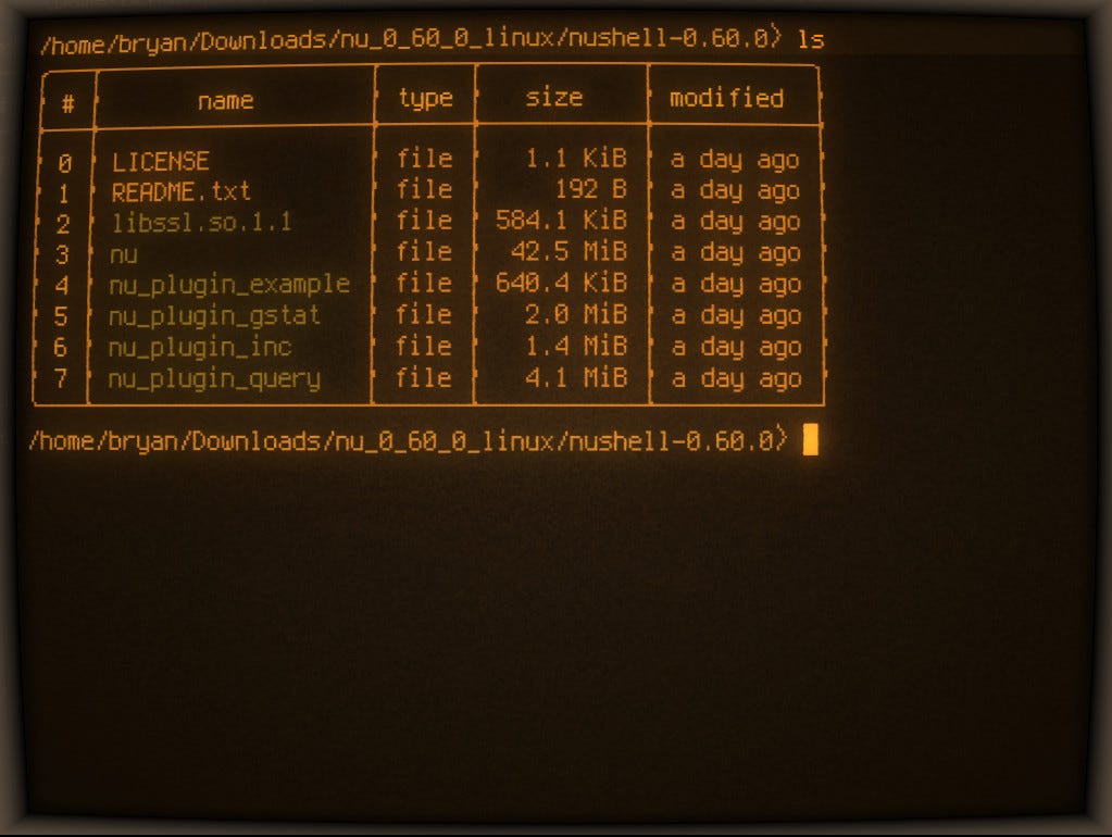 Nushell 0.6 is the coolest shell. Maybe ever.
