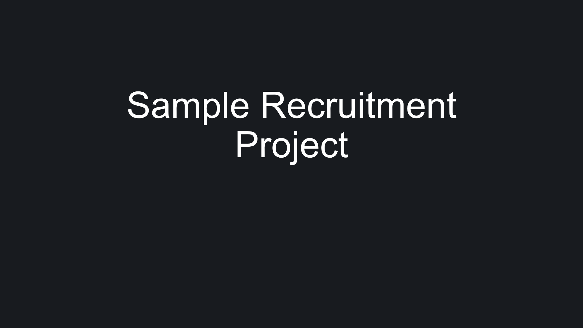 Sample Recruitment Project - by Olly Craven - Stato