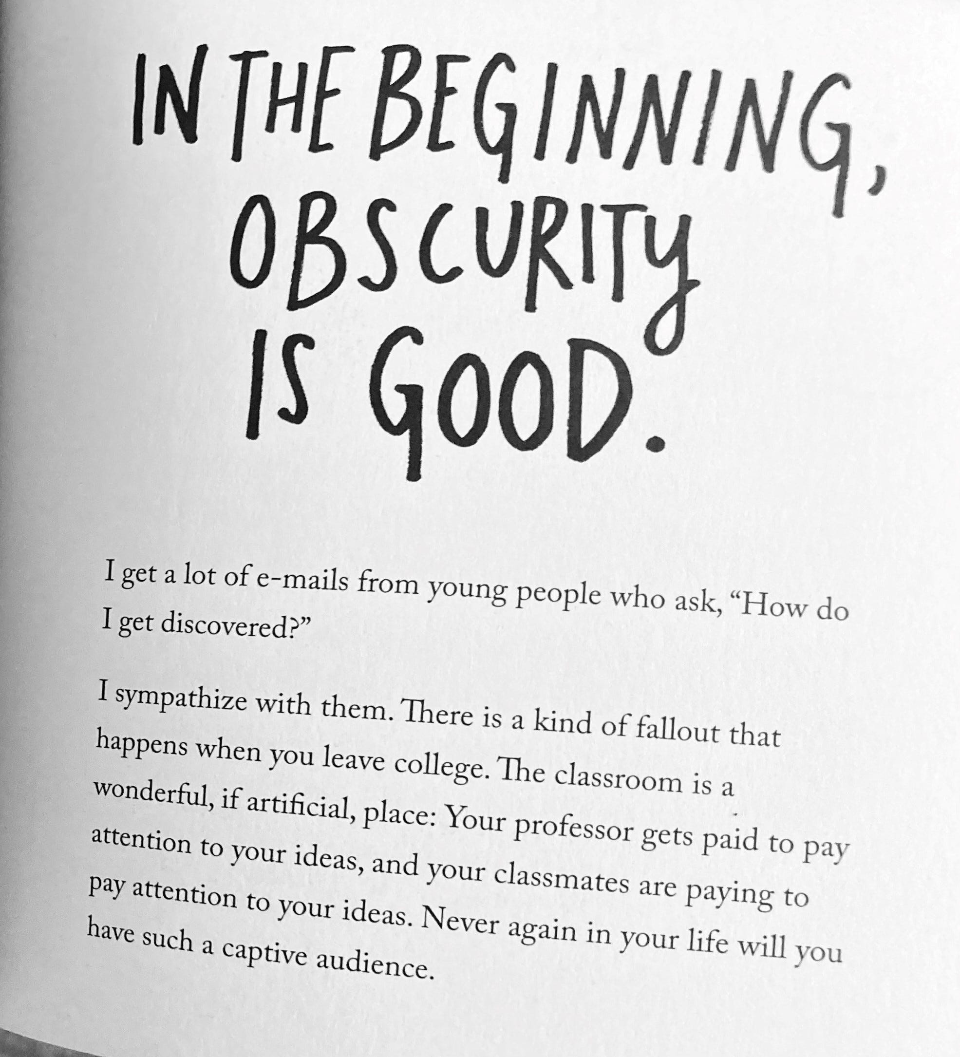 Embracing obscurity - by John Wesley Stammers