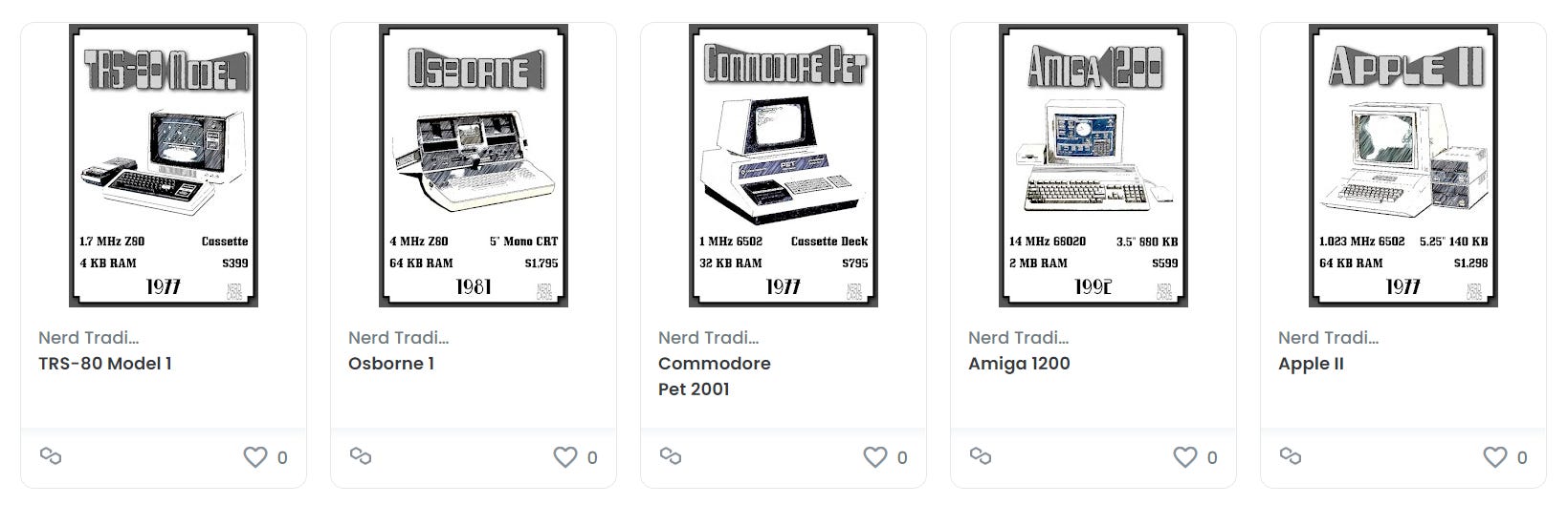 Introducing "Nerd Cards" - Retro computing, digital trading cards
