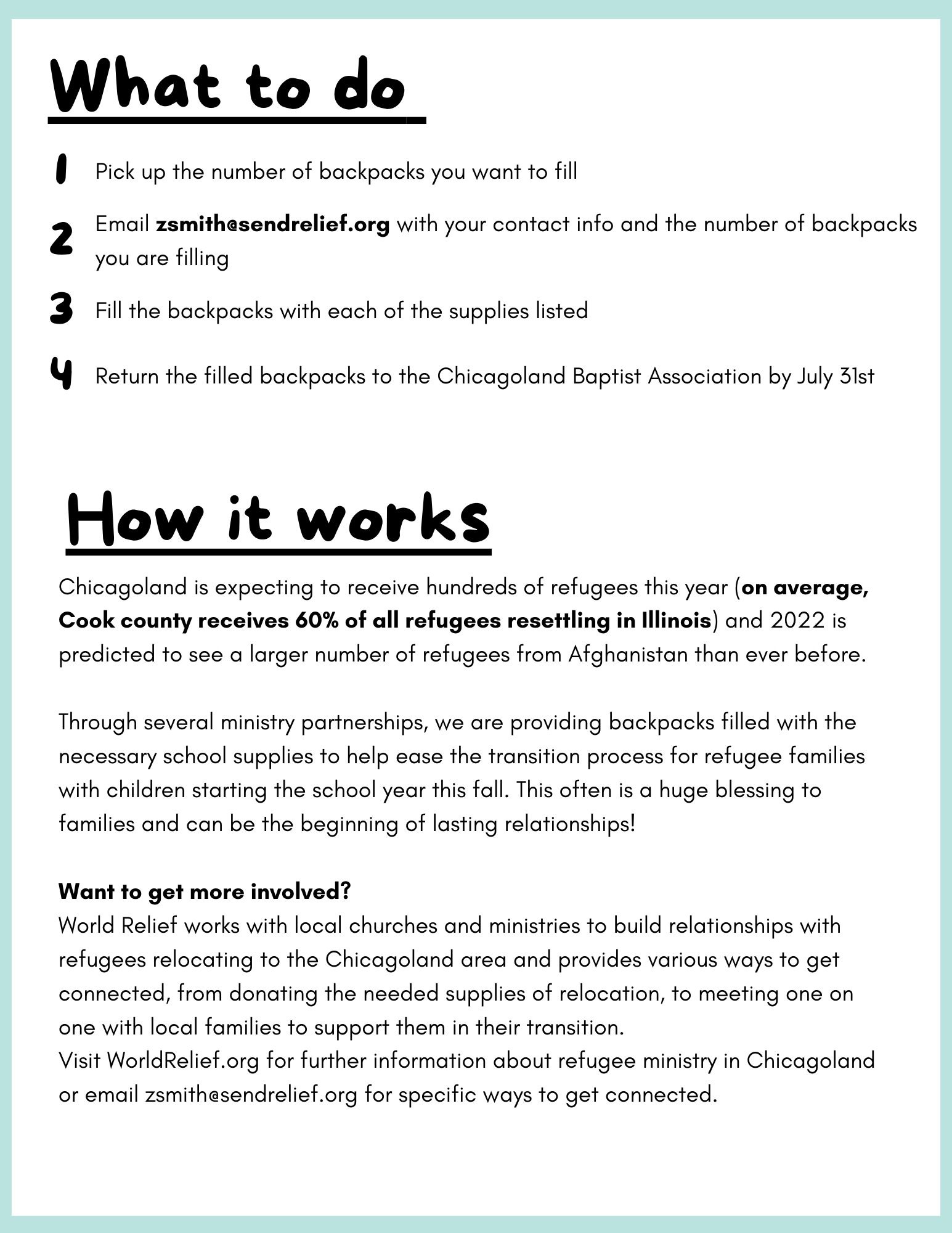 Backpacks for Refugees - Things to Know