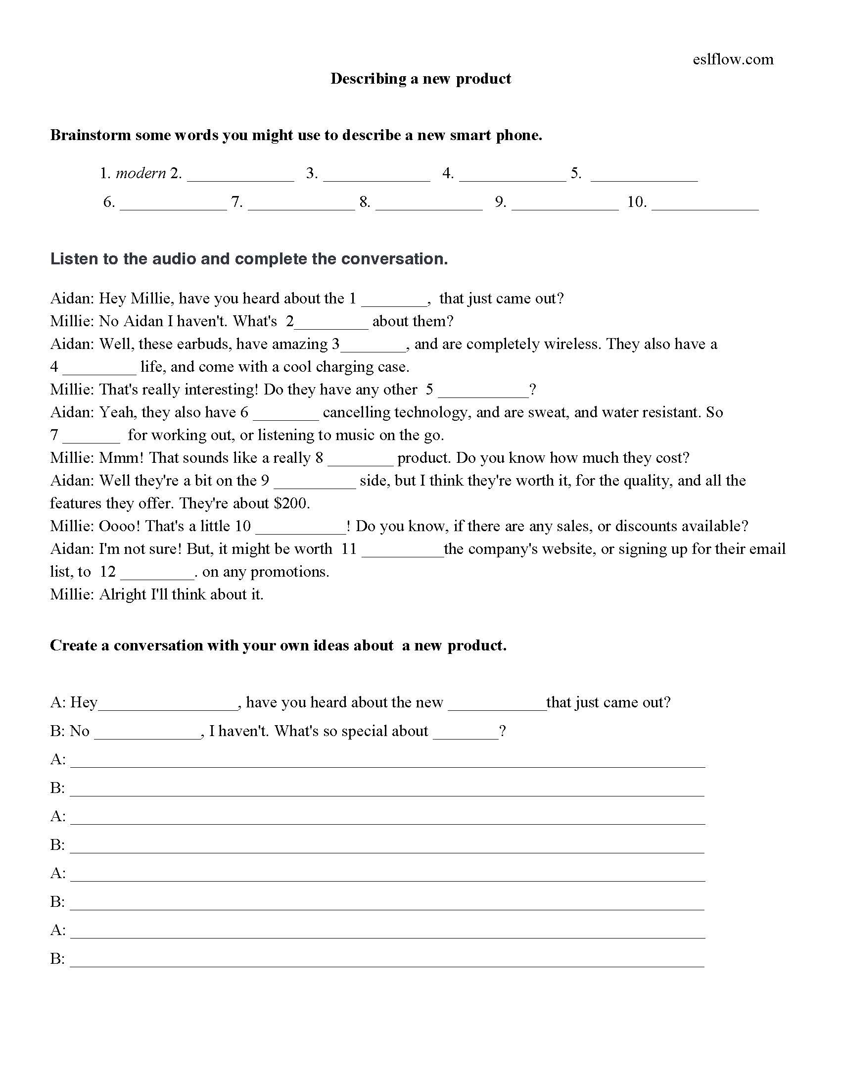 6 MORE elementary to pre-intermediate conversation exercises (some ...