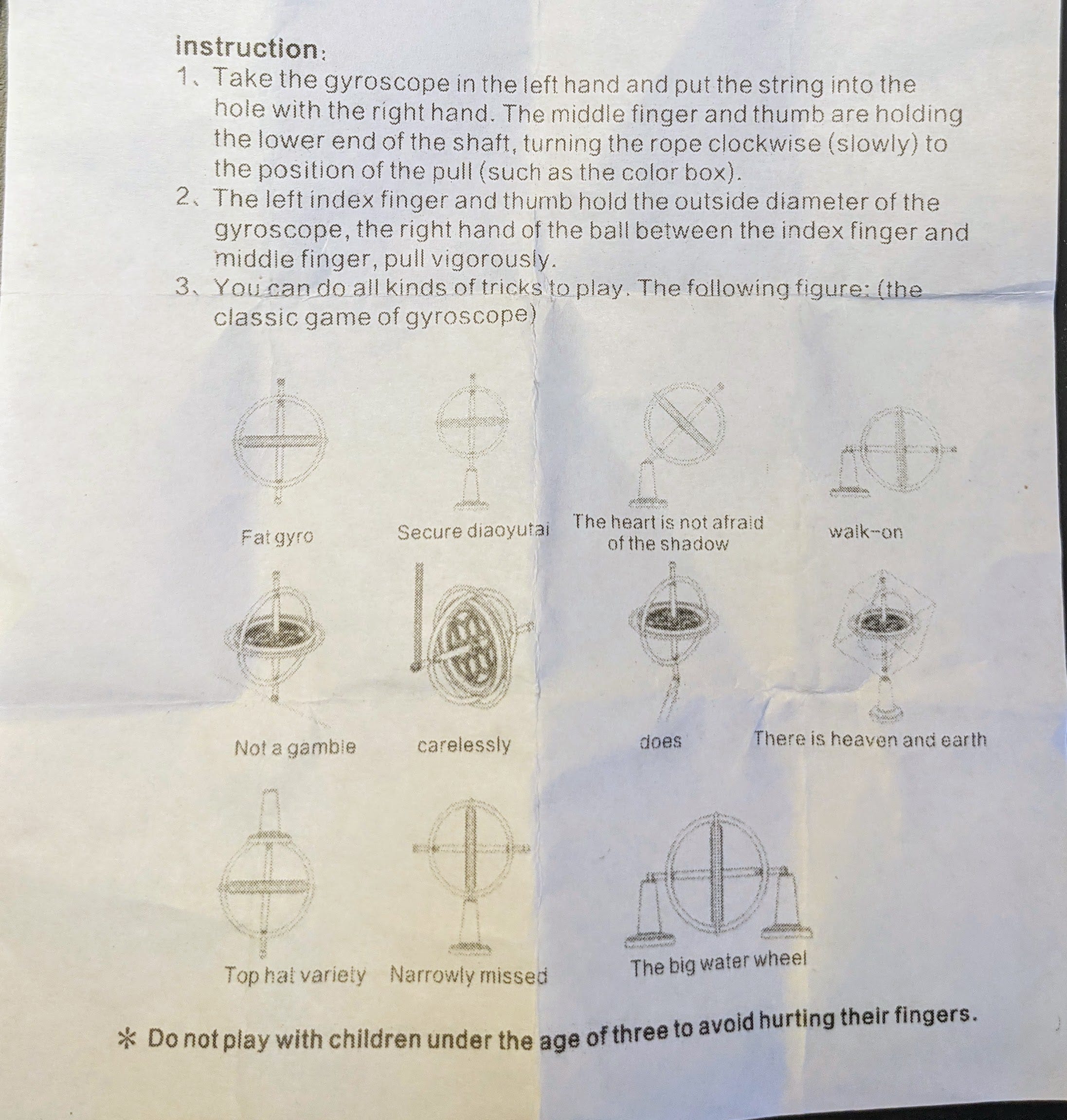 Gyroscope, instructions - by Derek Gillette - Plain Writing
