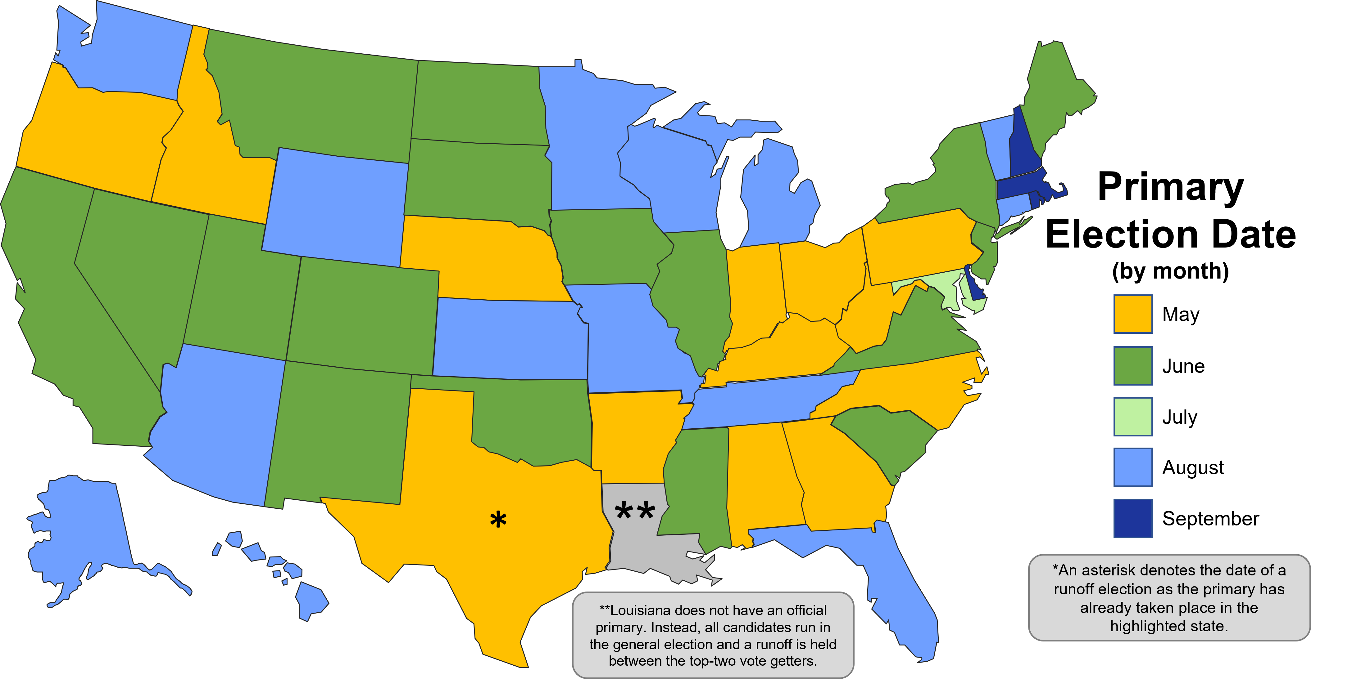 2022 Primary Elections Calendar - by Justin Brown