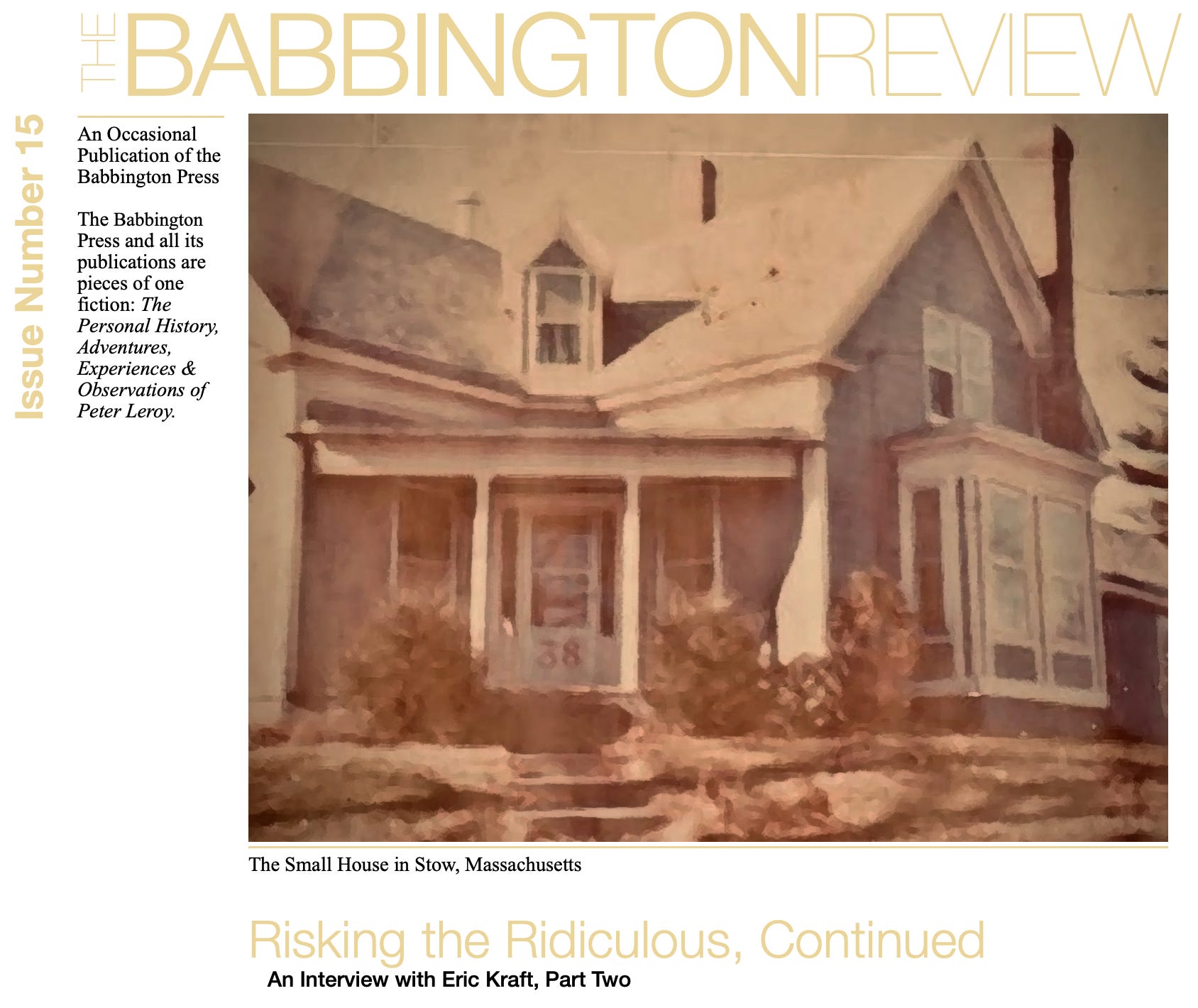 Babbington Review 15 - by Eric Kraft