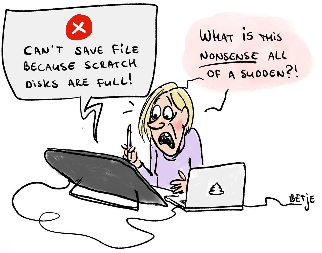 Can't save your work - Betje’s Comics