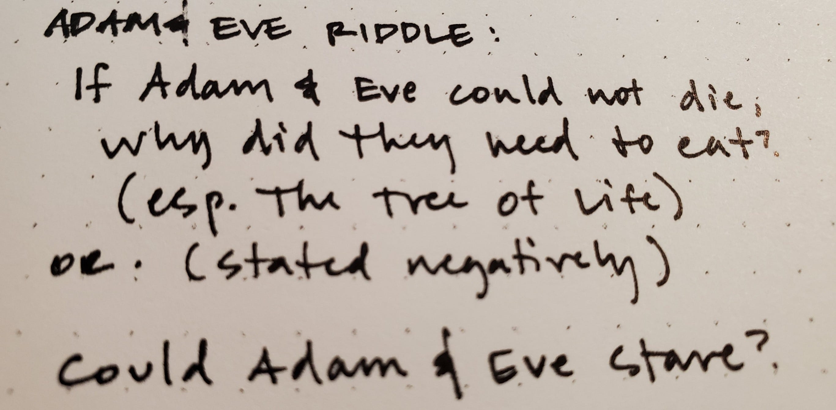 The Adam and Eve Riddle - by Bryan Wolfmueller