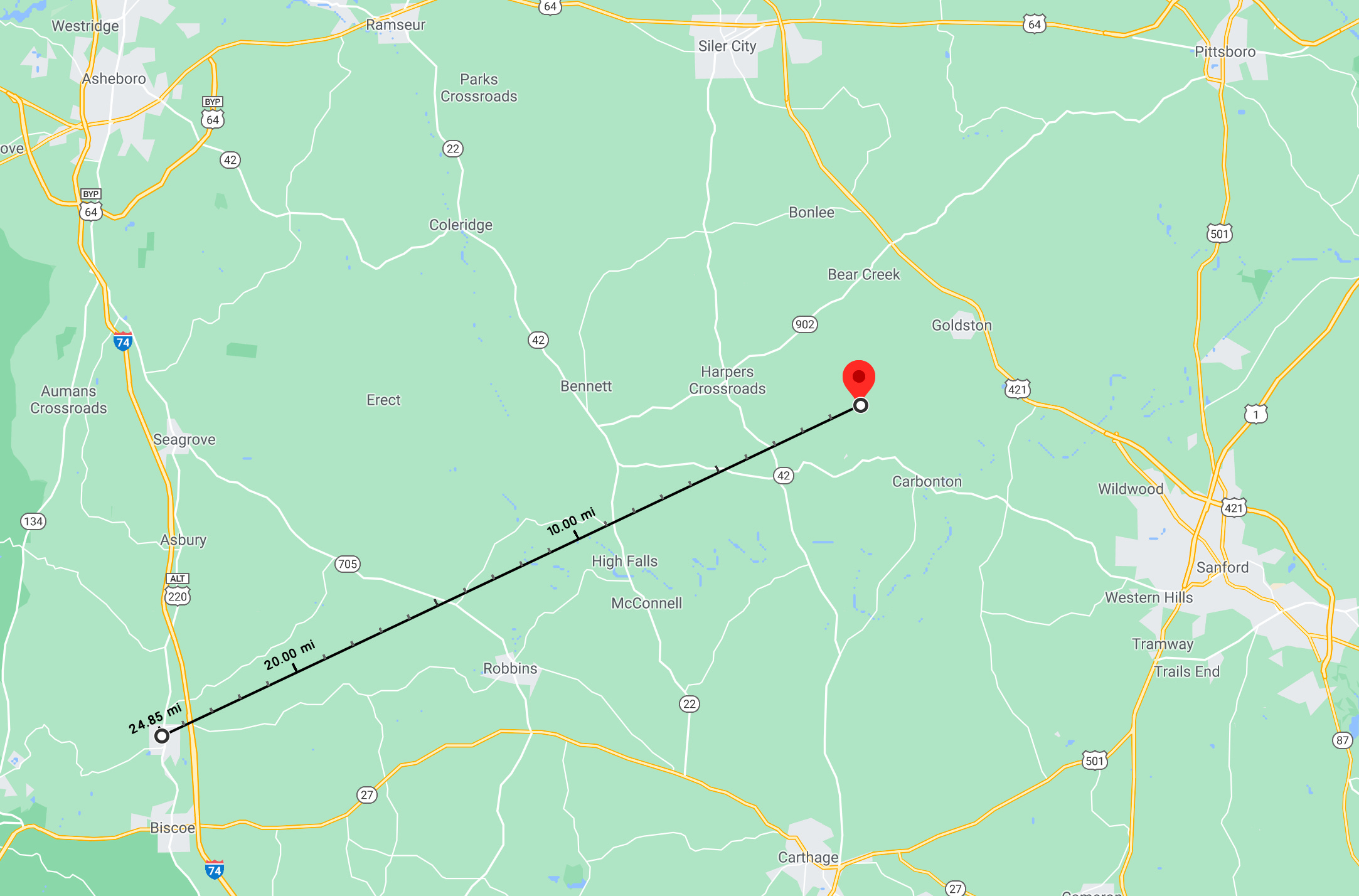 Finding the exact center of North Carolina