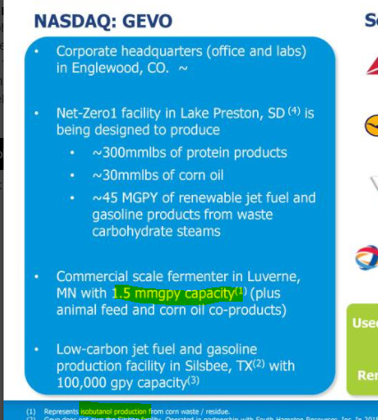 Gevo Part 3- A unit change and a miscalculation?