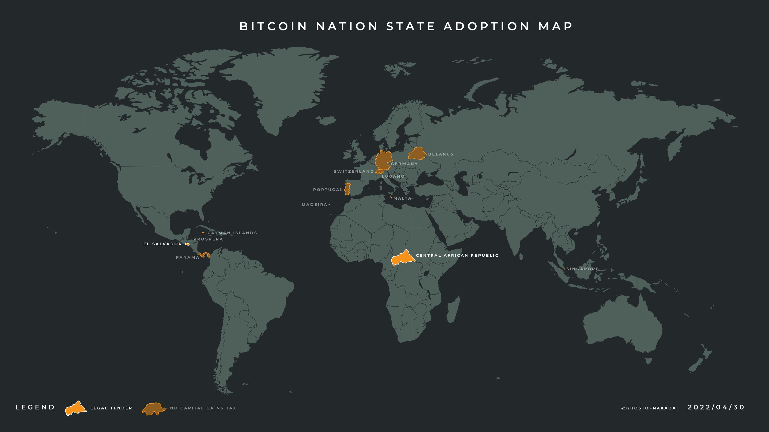 Bitcoin Nation State Adoption Map - by Nakadai.王🔱🦁🛡️🏯📿