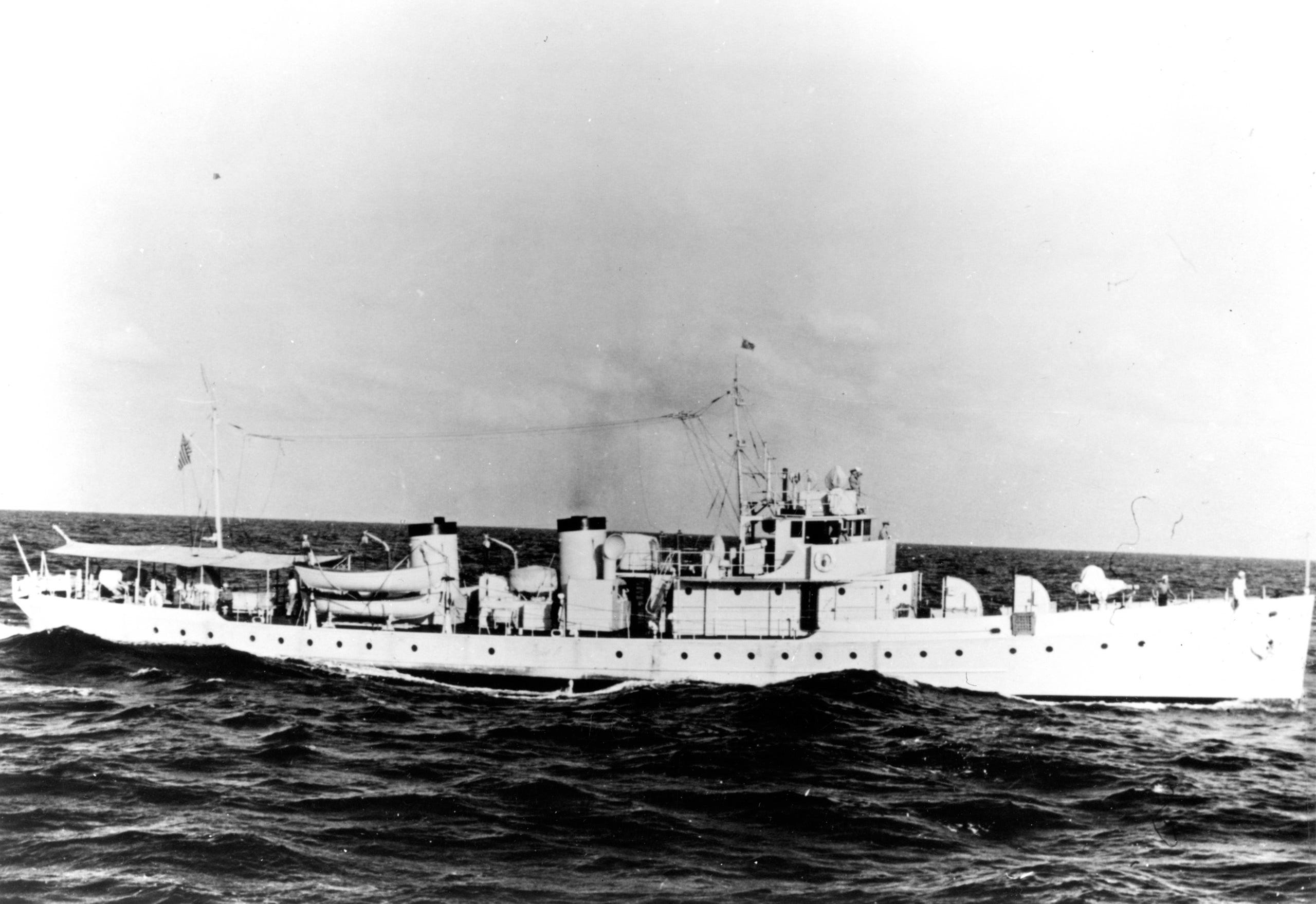 USCGC Icarus sinks U-352 - by Martin Cherrett