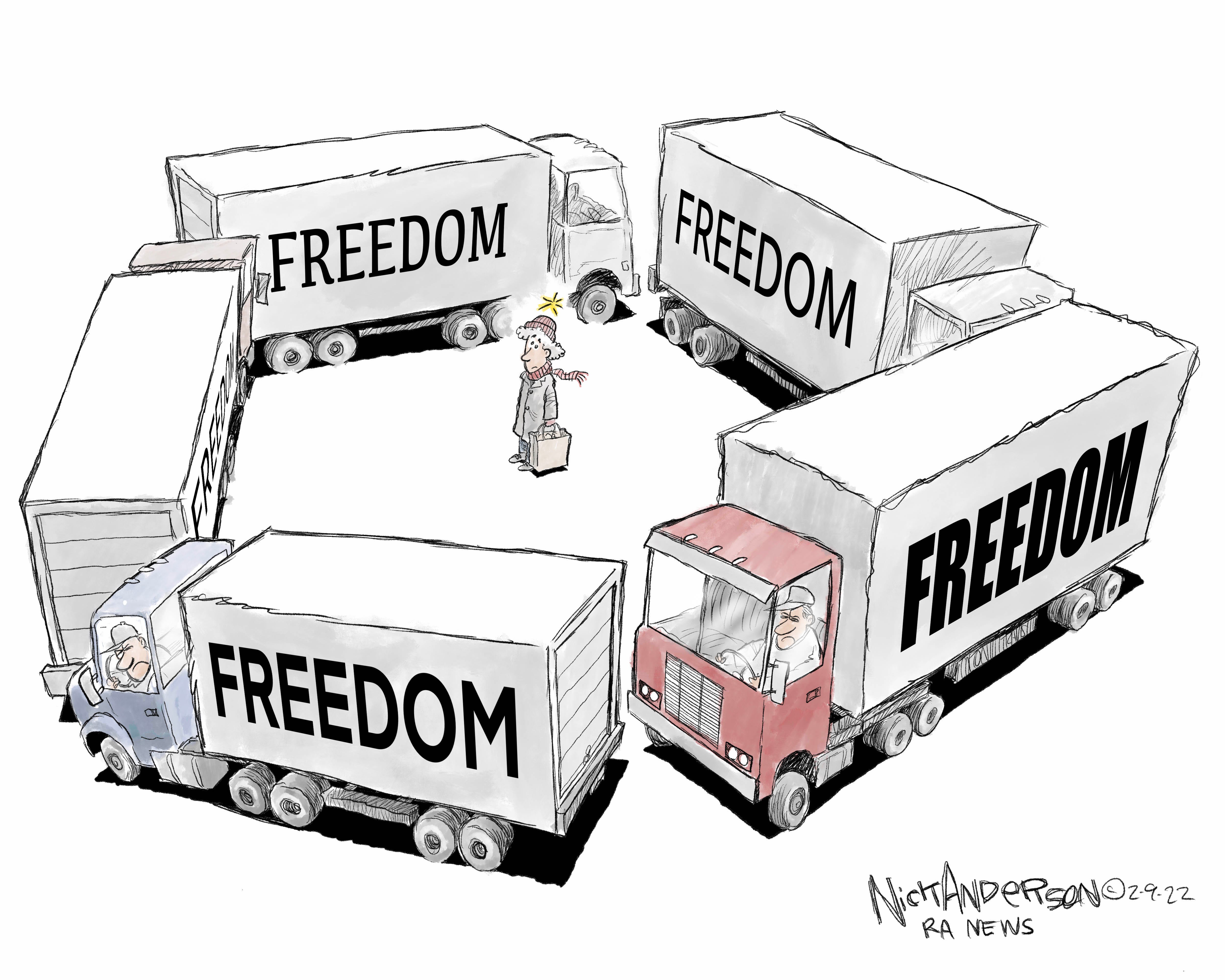 The Freedom Convoy - by Nick Anderson - Pen Strokes