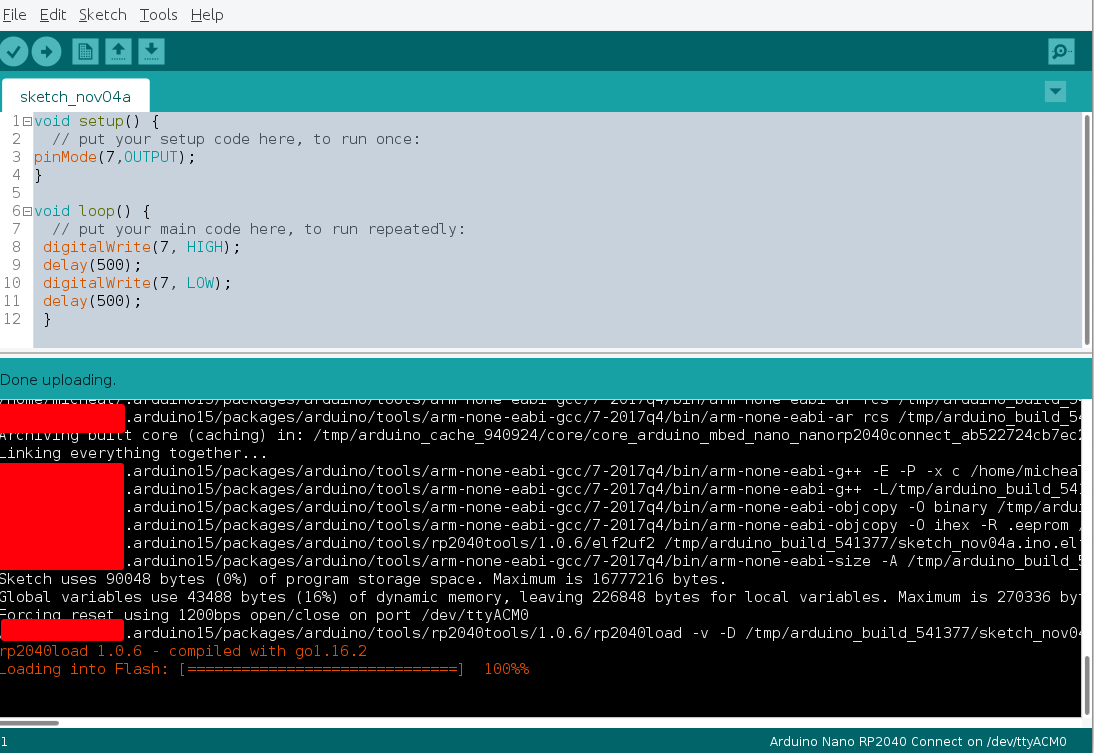Getting started with Arduino Nano RP2040(Windows 10 & Linux Ubuntu) -Arm Embedded Learning Challenge