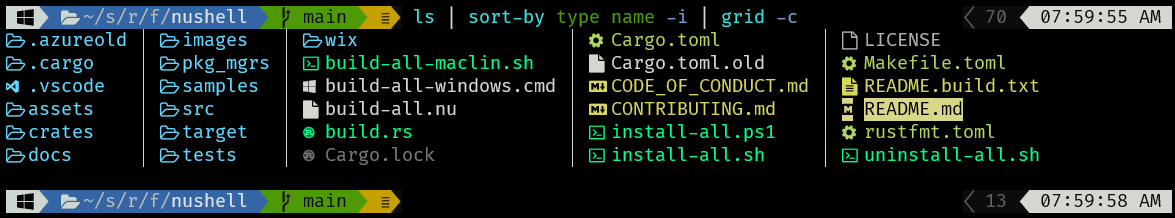Nushell 0.6 is the coolest shell. Maybe ever.