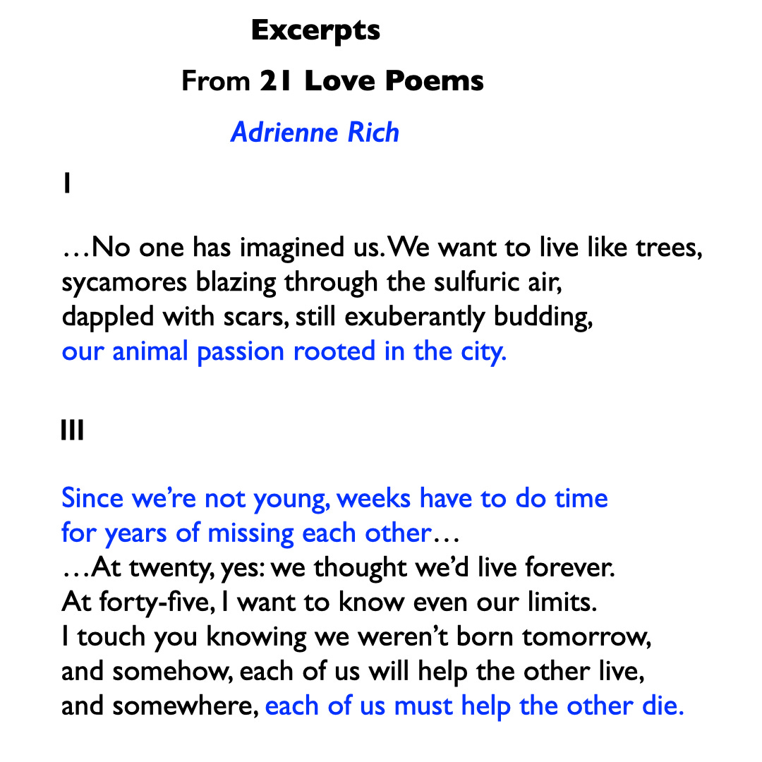 21 Love poems - Adrienne Rich - by aranya - Poetly