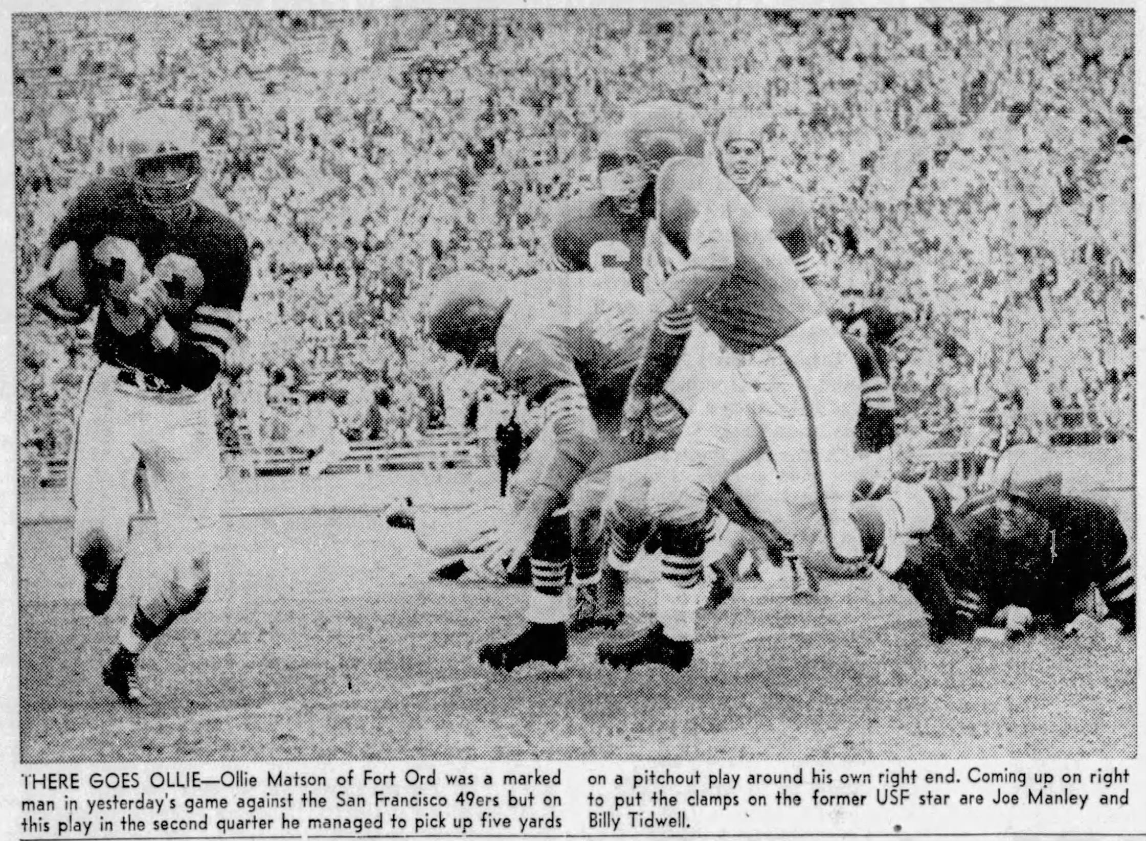 Today's Tidbit... Fort Ord Takes On The NFL - Twice