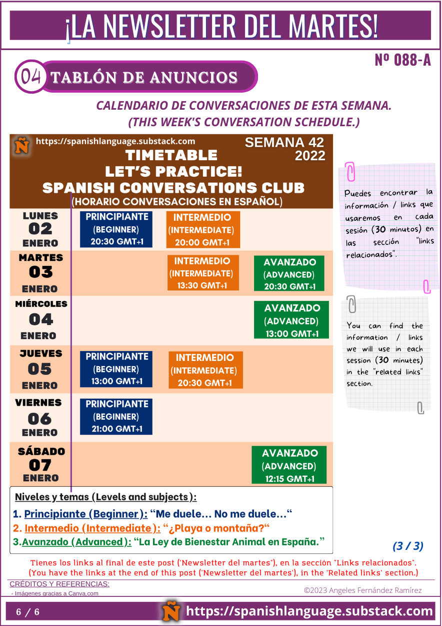 📰Tuesday's Spanish Language Newsletter! (088-A)