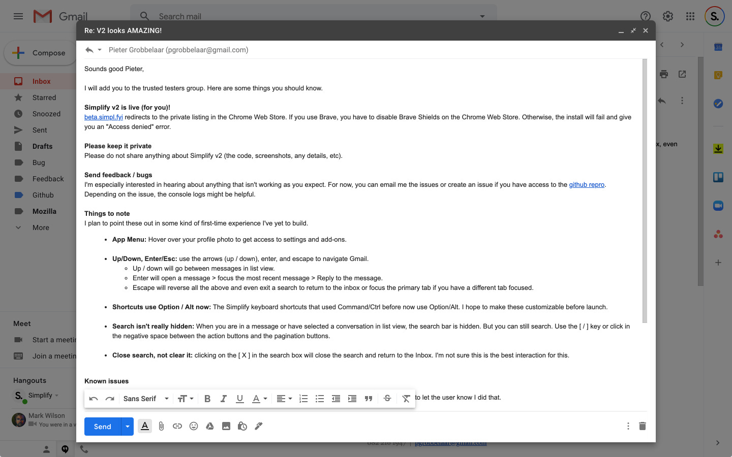 Simplify Gmail v2: Compose - by Michael Leggett