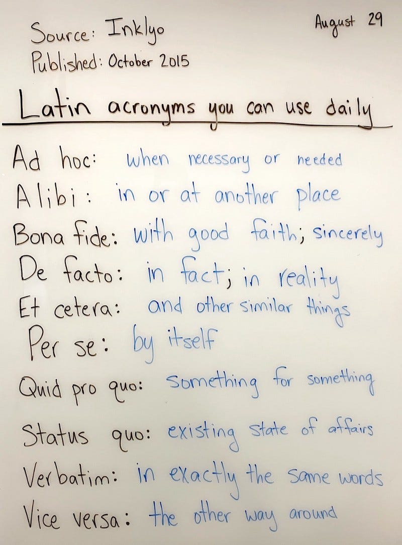 Latin Phrases You Can Use Daily - by Danny Sheridan